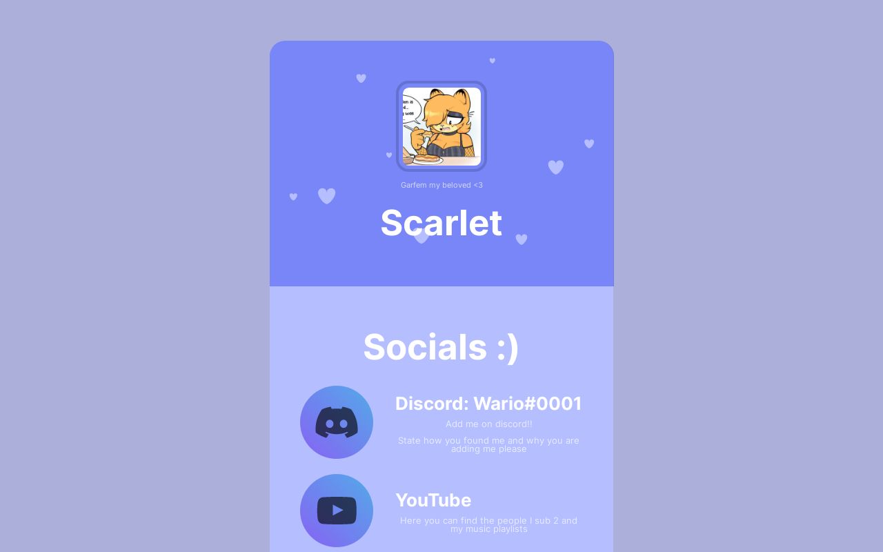 Scarlet Introduction Carrd